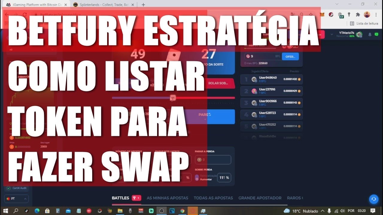Betfury Estratégia para fazer Wager e como listar uma token para fazer ...
