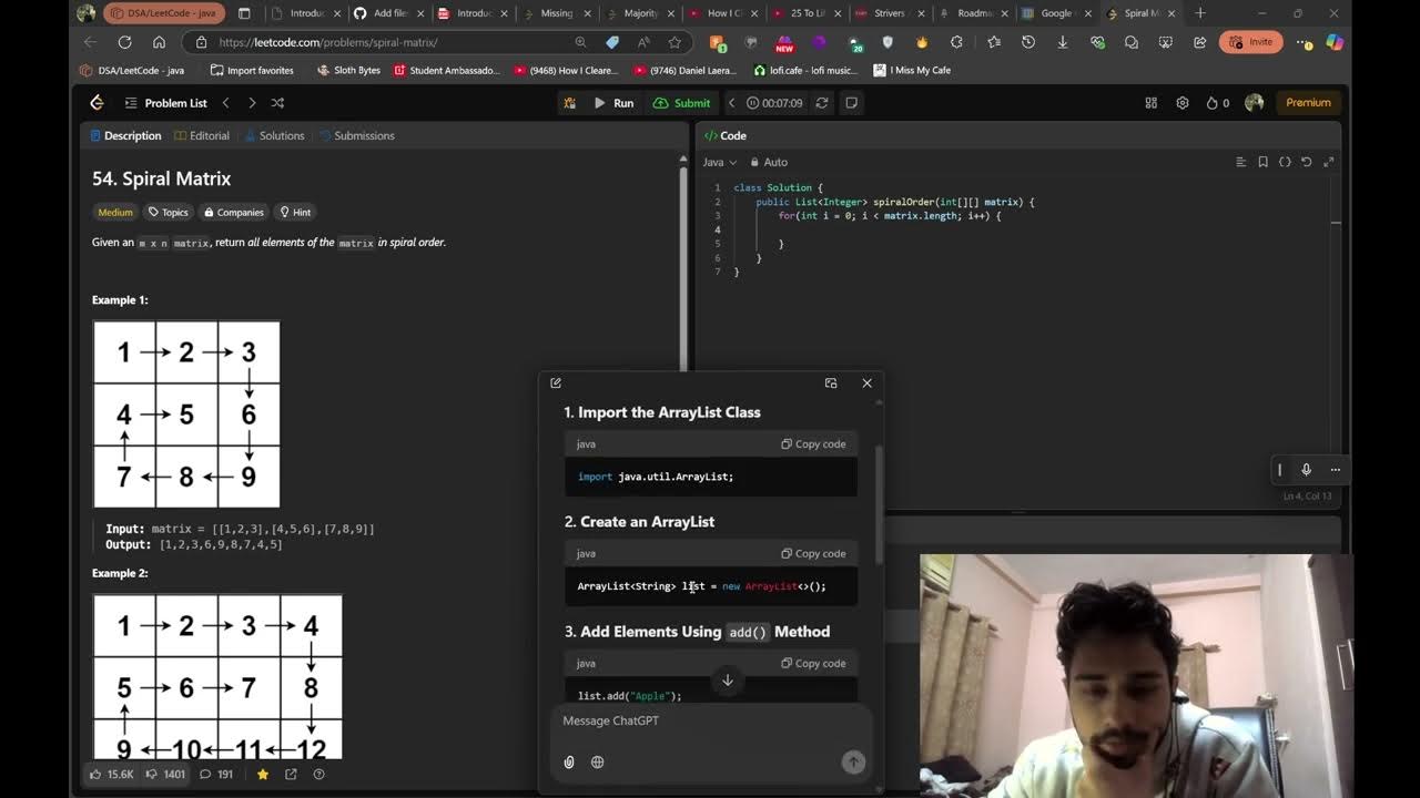 Day 10 of LeetCode until I Get Good At It: Spiral Matrix(#54) - YouTube