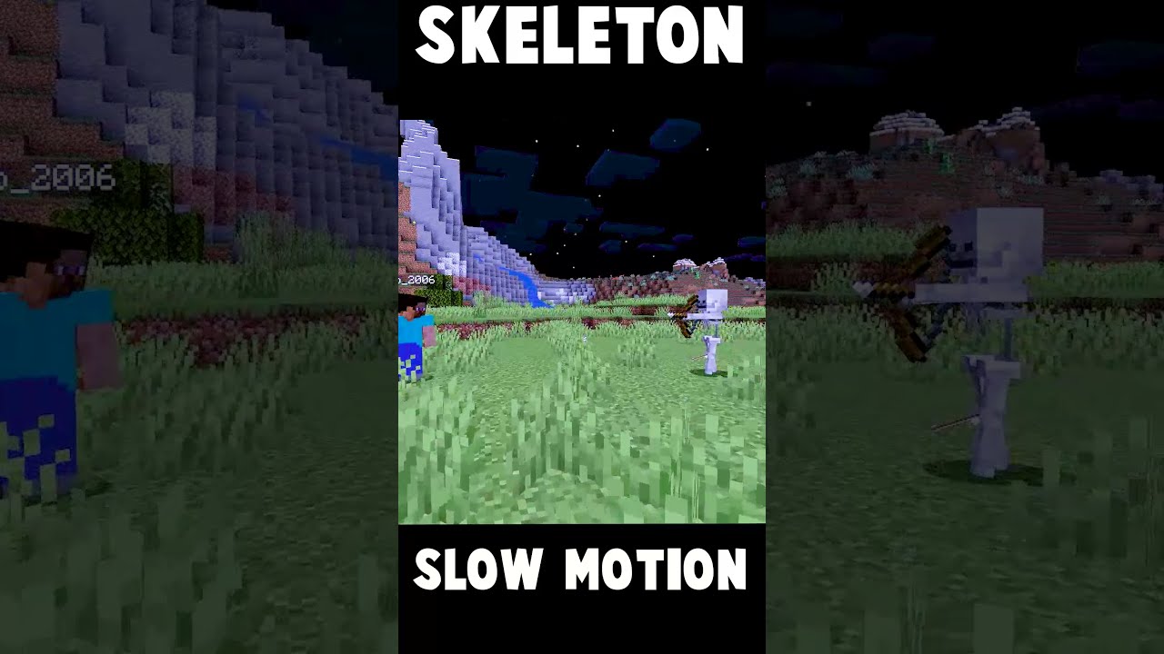 MINECRAFT SKELETON ARROW SLOW-MOTION - YouTube