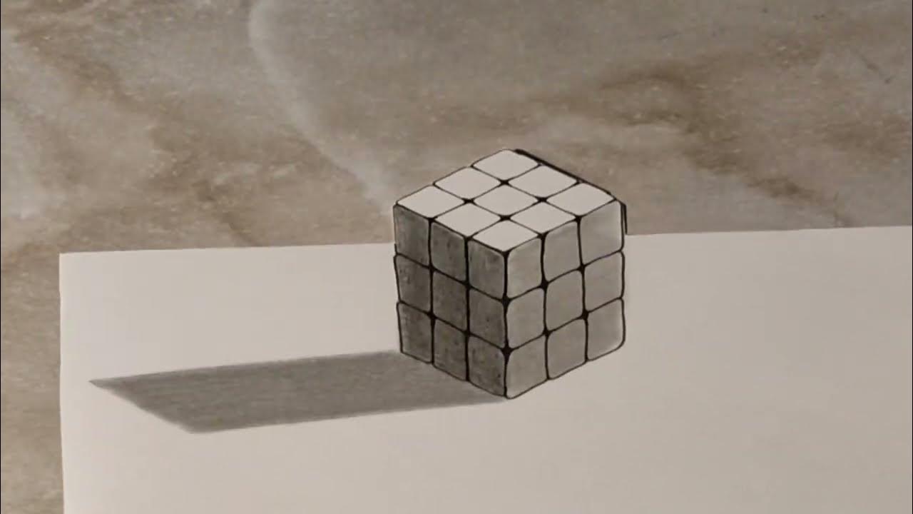 Very simple! How to Draw a 3D Rubik's Cube | Anamorphic Illusion - 3D Trick Art on Paper - YouTube