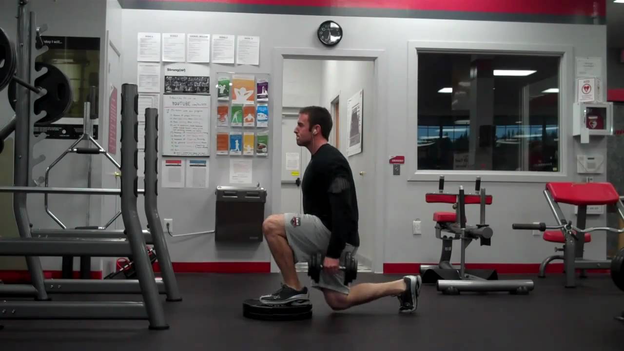 DB Reverse Lunges (Front Foot Elevated, 4" Deficit) - YouTube