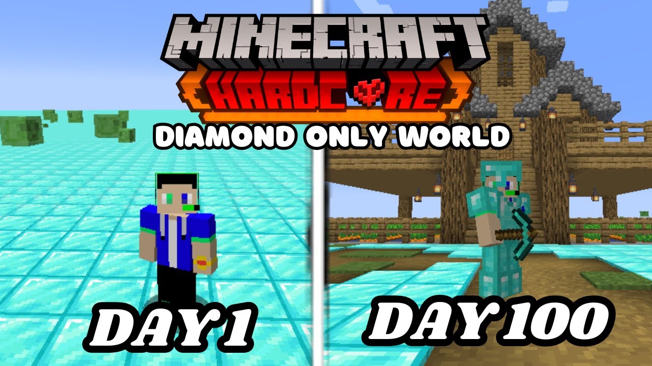 I Survived 100 Days In A Diamond Only World In Minecraft Hardcore #1 ...