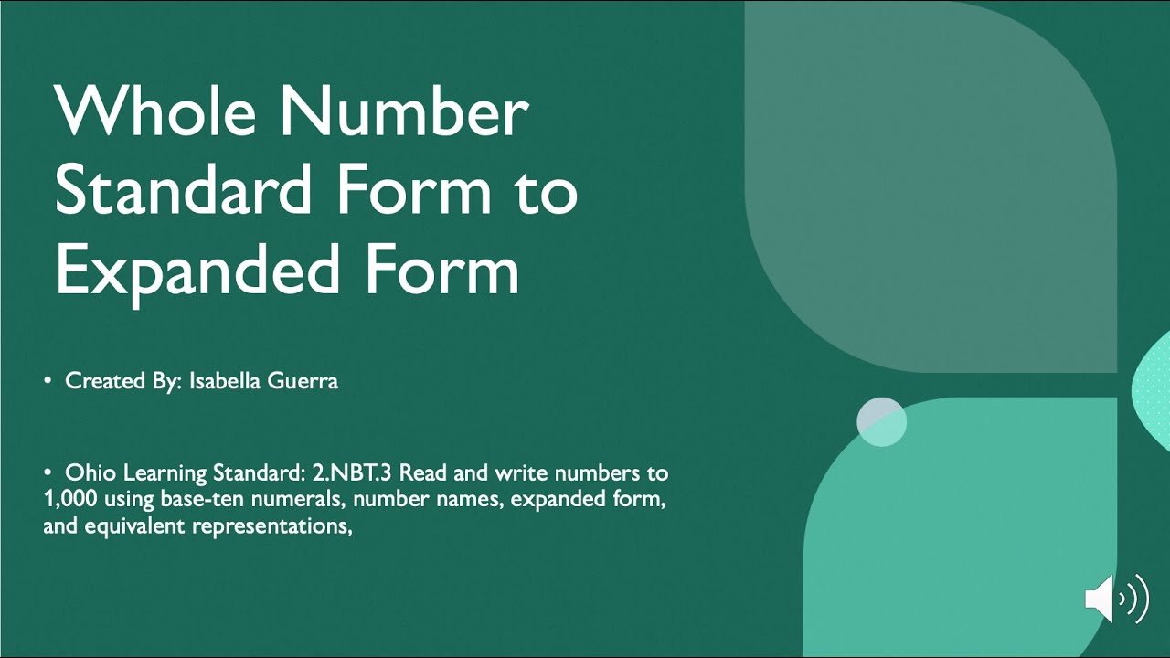 Whole Number Standard Form To Expanded Form YouTube