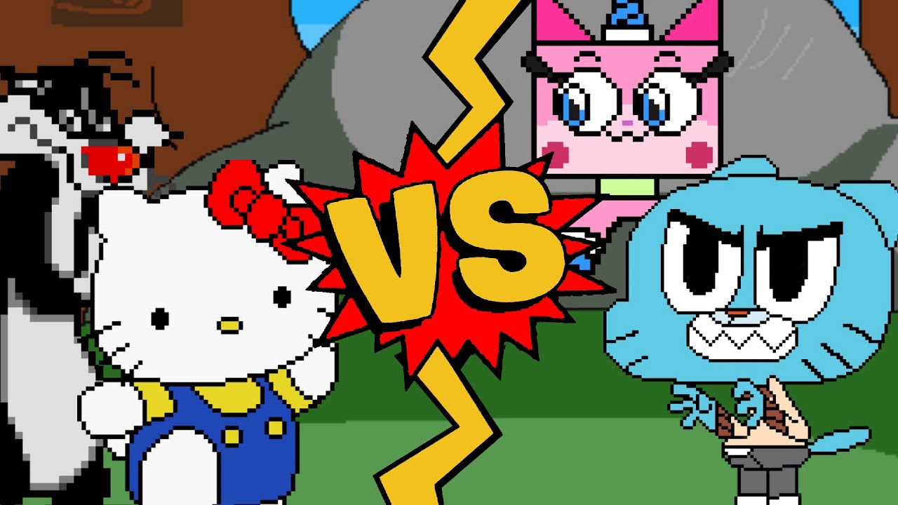 M.U.G.E.N Battles | Hello Kitty/Sylvester vs Unikitty/Gumball - YouTube