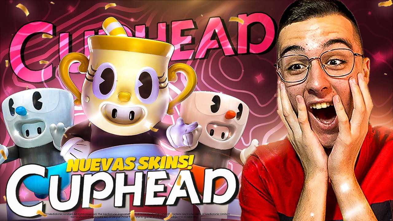 🍵 GANANDO con SKINS de CUPHEAD + MODO HEXATLONILLO en FALL GUYS 🍵 ...
