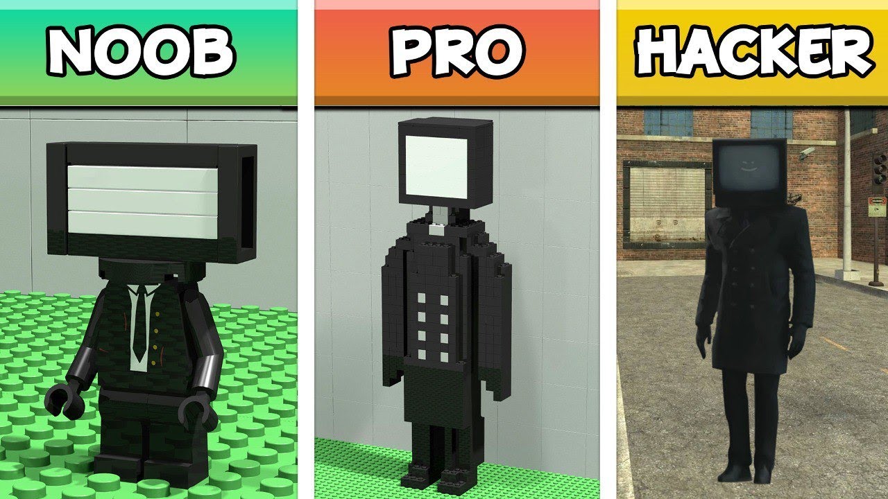 LEGO TV Man: Noob, Pro, HACKER! | Skibidi Toilet - YouTube