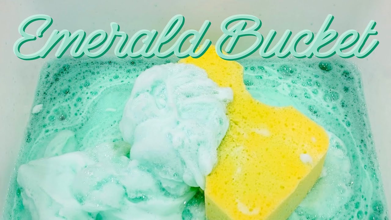 ASMR Sponge Squeeze 145.Emerald Bucket - YouTube