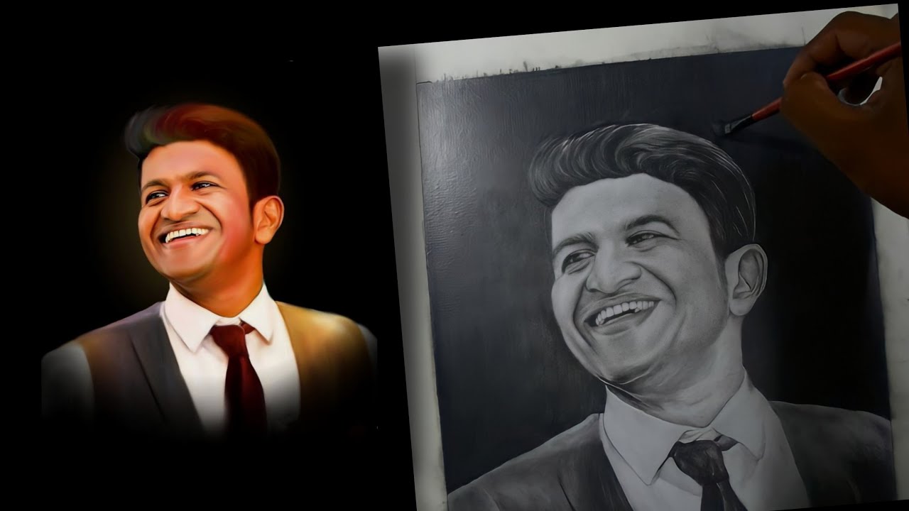 Puneeth rajkumar pencil drawing 🏻 || 🧡 ️ power 🌟 || - YouTube