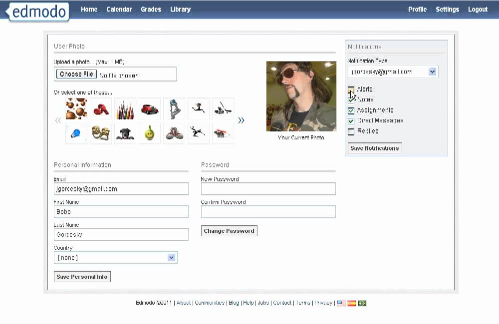 How to receive cell phone notifications from Edmodo - YouTube