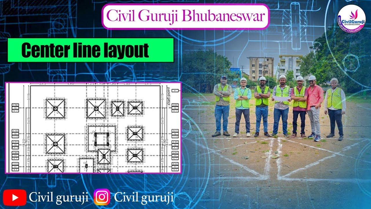 Centre line layout of column & footing, drawing reading , execution at ...