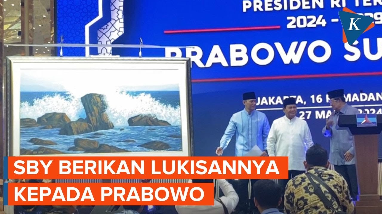 Momen SBY Hadiahkan Prabowo Lukisannya Berjudul "Standing Firm Like ...