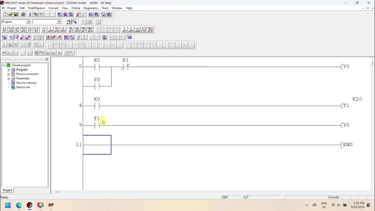 Mitsubishi GX Developer PLC software | Mitsubishi Basic Plc programming ...