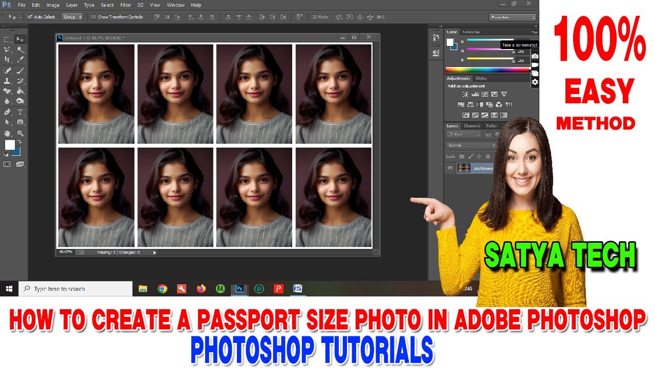 How to Create a passport size photo in adobe Photoshop cc | Photoshop tutorial - YouTube