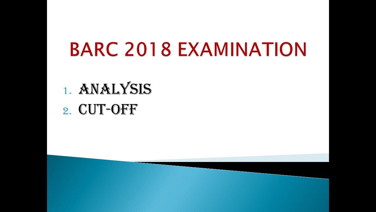 BARC Exam Analysis and Cut off - YouTube