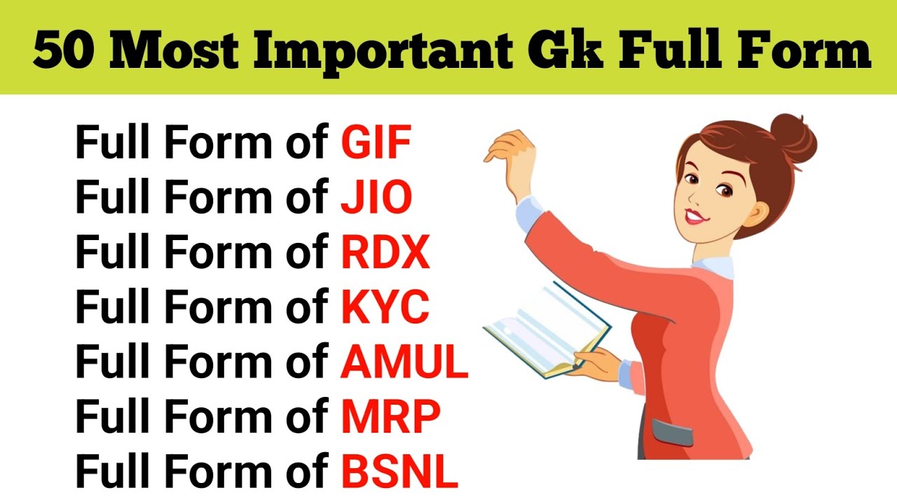 50 Most Important GK Full Forms | Full form General Knowledge | Full Form GK For Students ...
