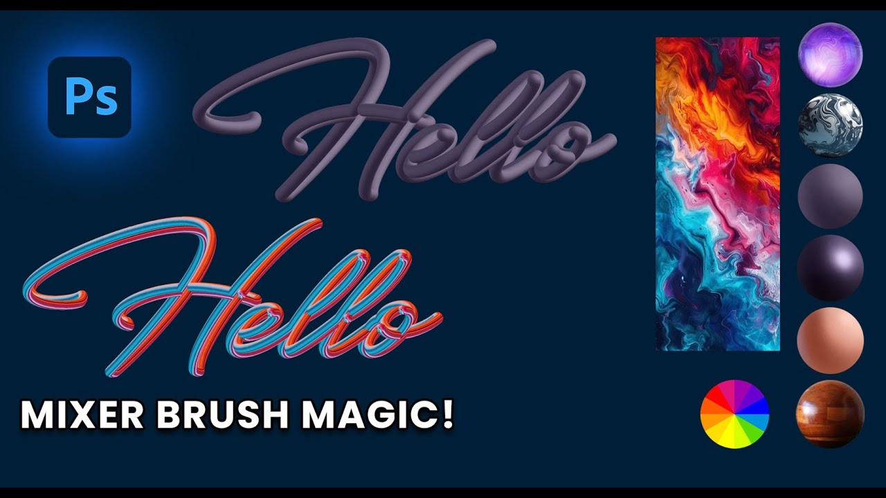 Master 3D Effects in Photoshop Create Stunning 3D Text & Designs with Mixer Brush - YouTube
