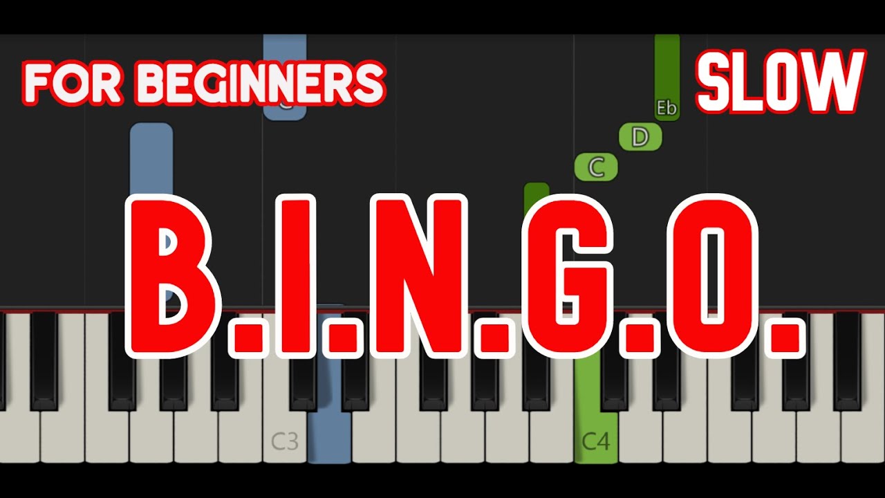 BINGO [ HD ] - NURSERY SONG | EASY PIANO - YouTube