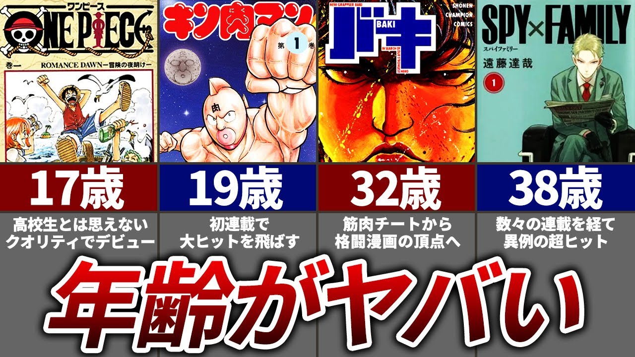 【衝撃】とんでもない年齢でデビューした漫画家7選 Youtube