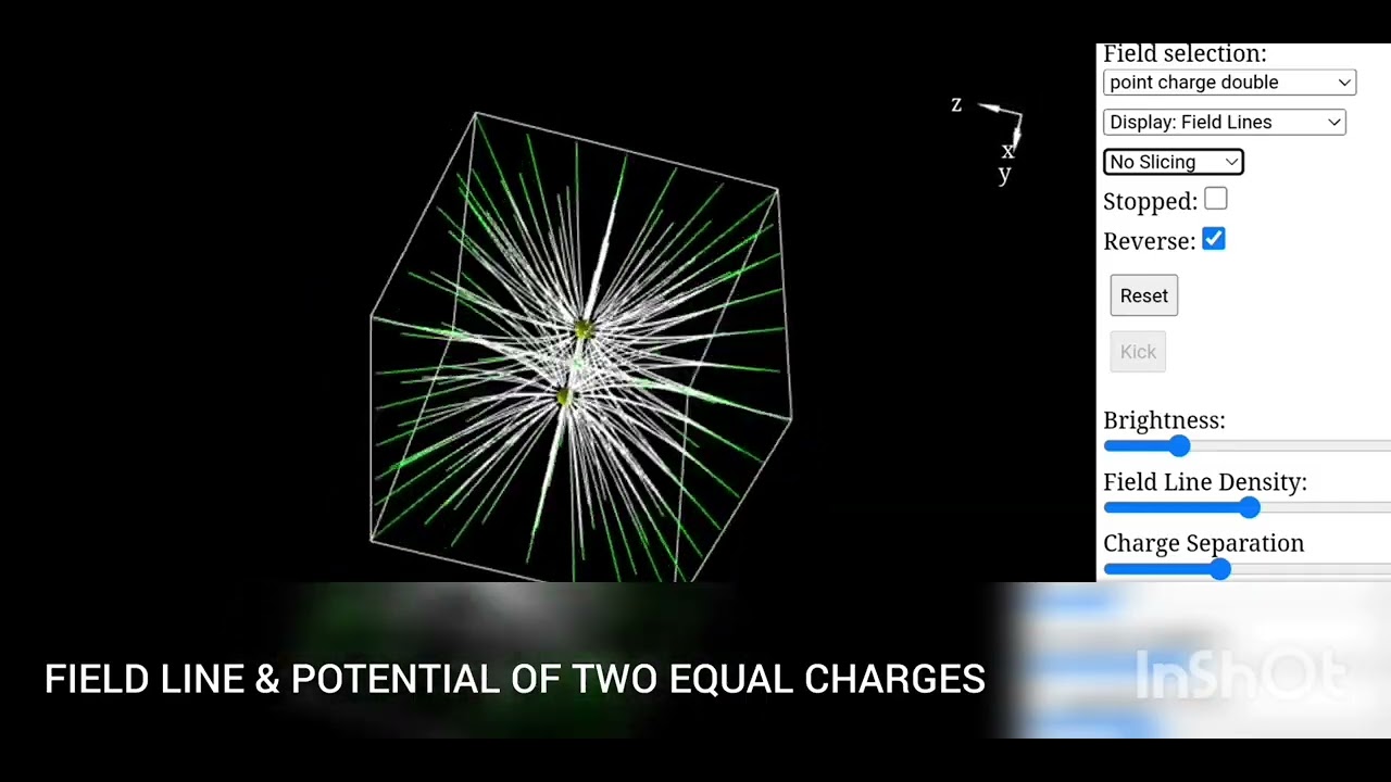 FIELD LINE & POTENTIAL OF TWO EQUAL CHARGES, #VISUALISE_PHYSICS - YouTube