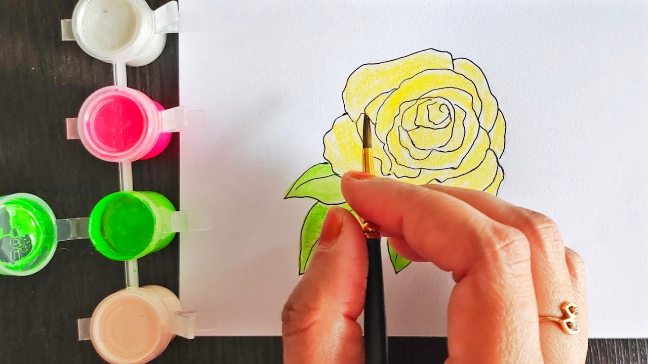 How to draw a beautiful Rose 🌹/ Easy Rose drawing step by step tutorial ...