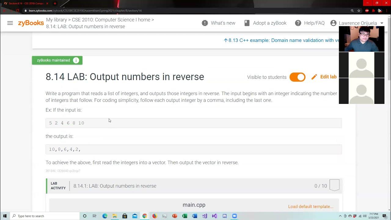CSE2010 - Chapter 8 Labs (3/23/21) - YouTube