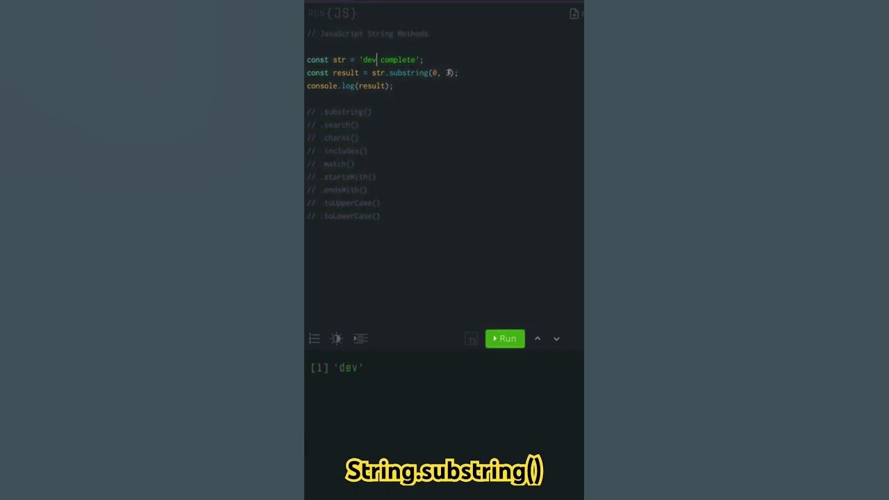 How To Get A Substring From A String In Javascript Javascript Js Javascripttutorial Youtube