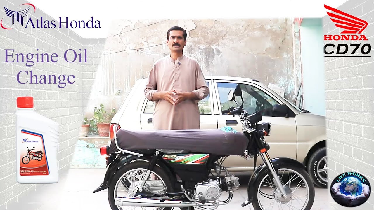 Atlas Honda CD70 Engine Oil Change | Atlas Honda Original Engine Oil ...