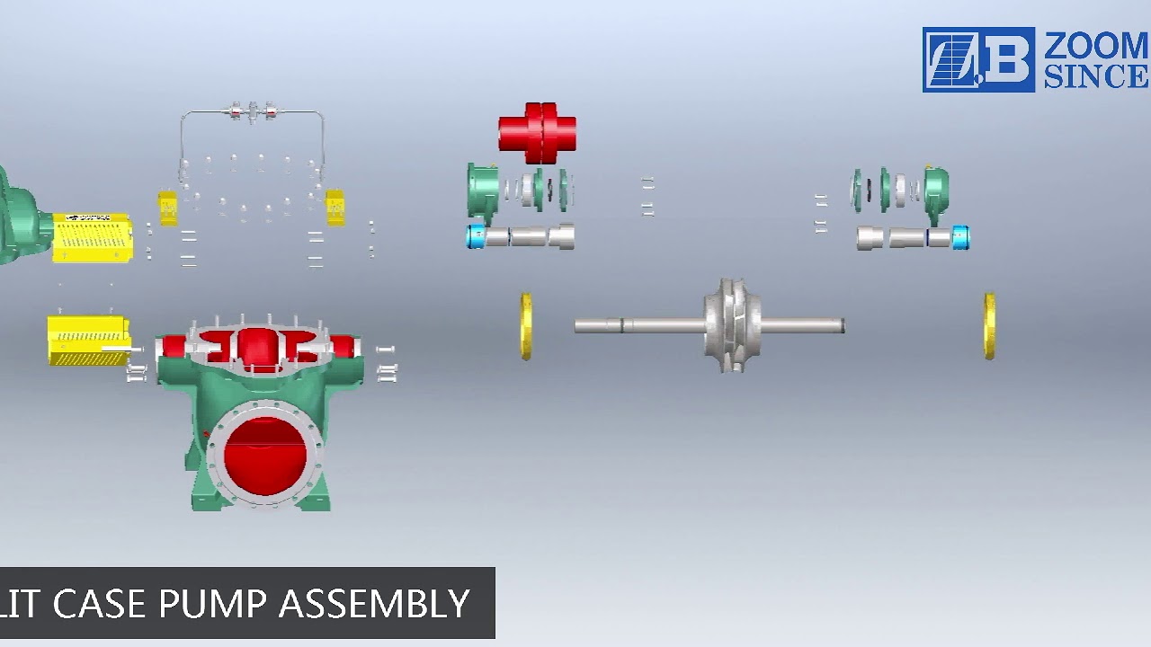 Assembly video of split case pump (single stage double suction pump ...