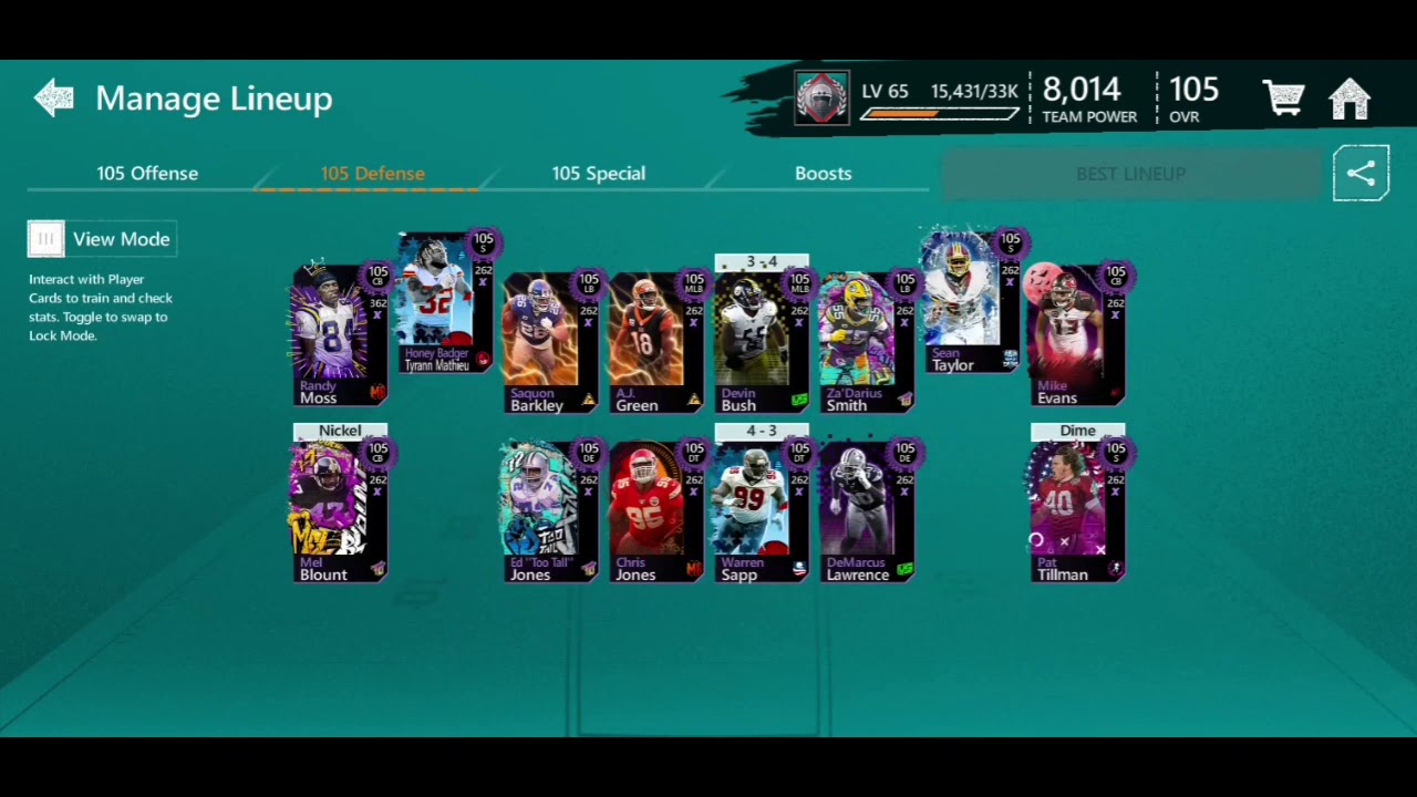105 OVR!!! BEST MADDEN MOBILE 20 LEGACY TEAM!!! - YouTube