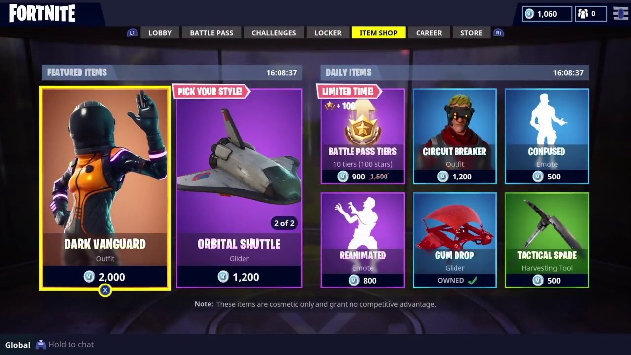 DARK VANGUARD & ORBITAL SHUTTLE; Featured Item Shop Update in FORTNITE ...