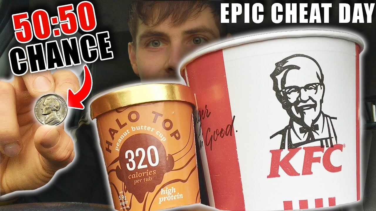 EPIC CHEAT DAY #12 - Letting a COIN decide what to EAT for 24 hours (50 ...