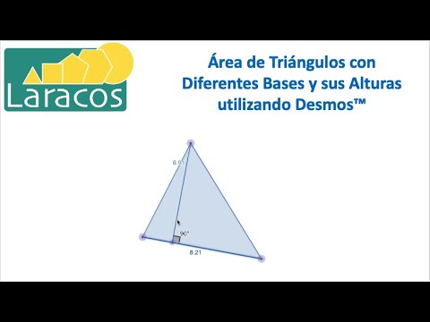 Área de un triángulo con cada una de bases y alturas. Se comprueba con ...