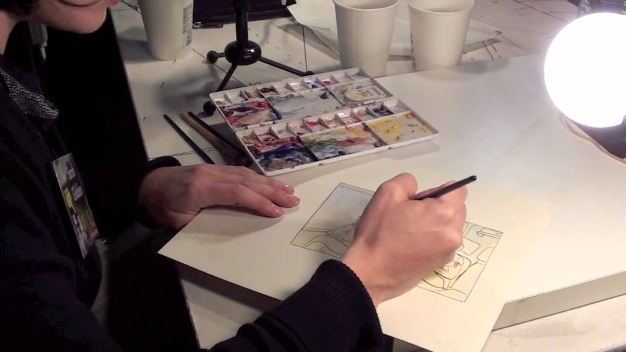Sarah Glidden: Watercolor for Comics, part 1 of 3 - YouTube