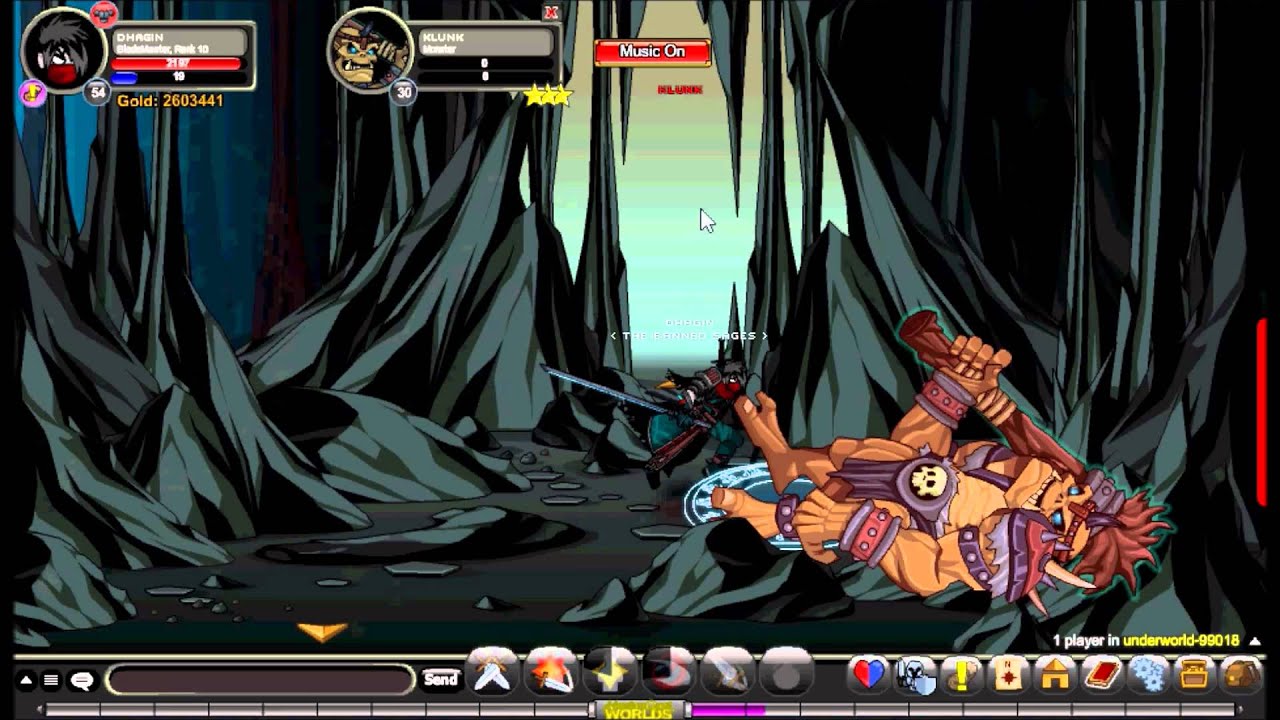 AQW: Blademaster class, all underworld bosses solo - YouTube