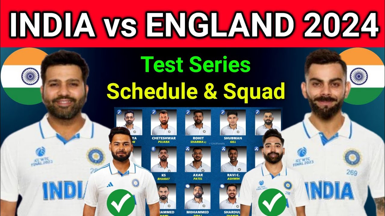 India vs England Test Series 2024 / Team India Full Squad / India New ...