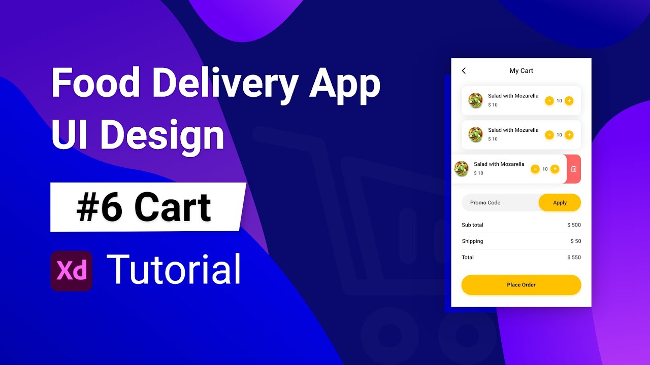 Learn Mobile App UI Designing - Cart Page UI - YouTube