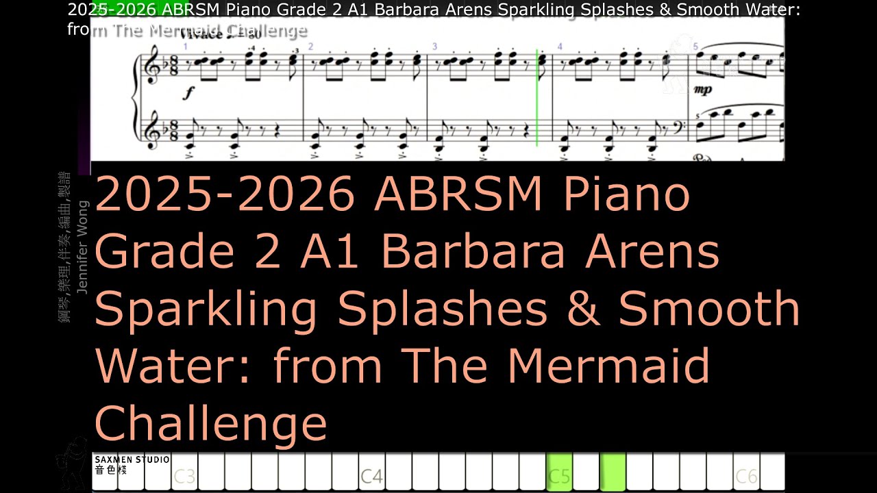 ABRSM Piano 2025 - 2026 Grade 2 A1 Barbara Arens Sparkling Splashes ...