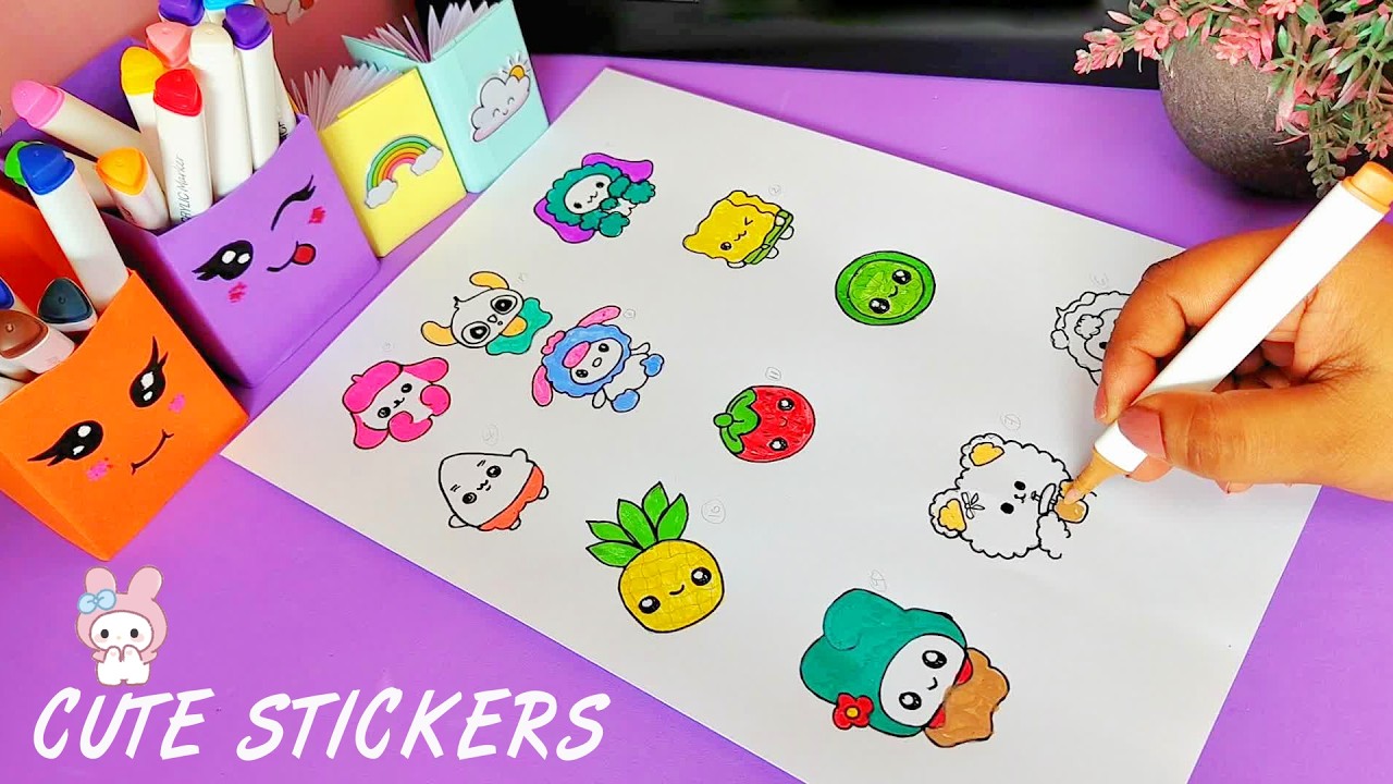 How to Make Stickers/ DIY Sickers/ Handmade Stickers/ Homemade Stickers ...