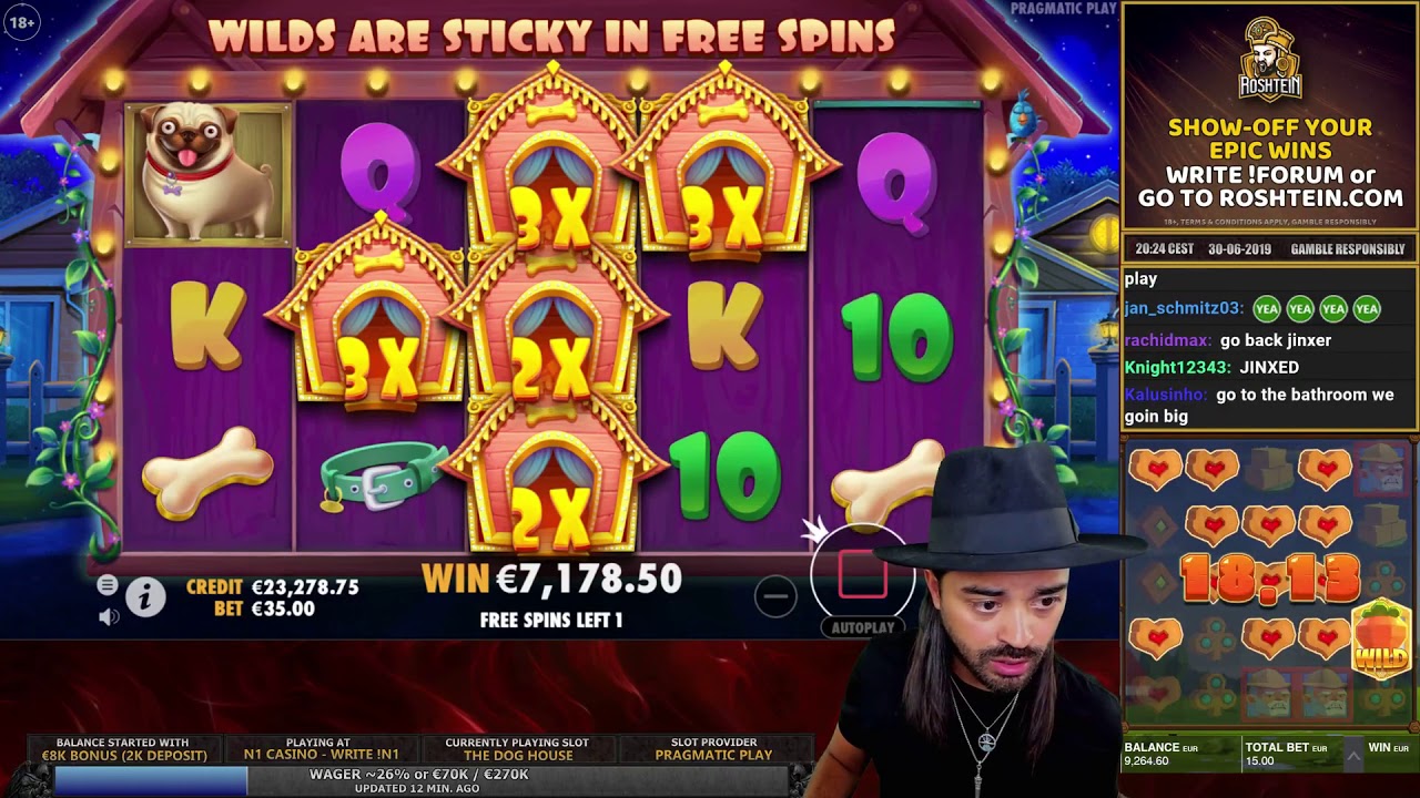 ROSHTEIN HUGE 8,9K on Dog House slot - YouTube