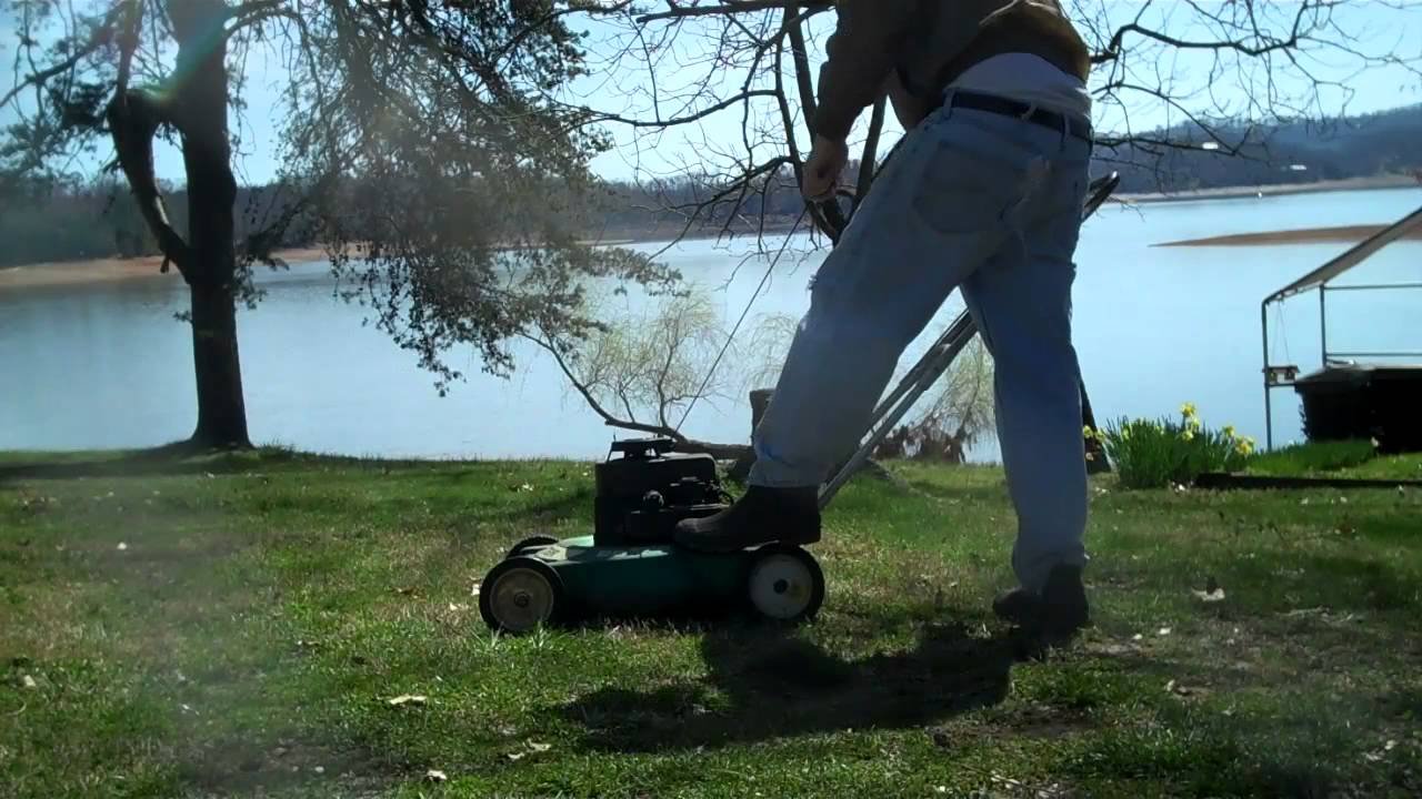 First Seasonal Start Old Murray Push Mower - YouTube