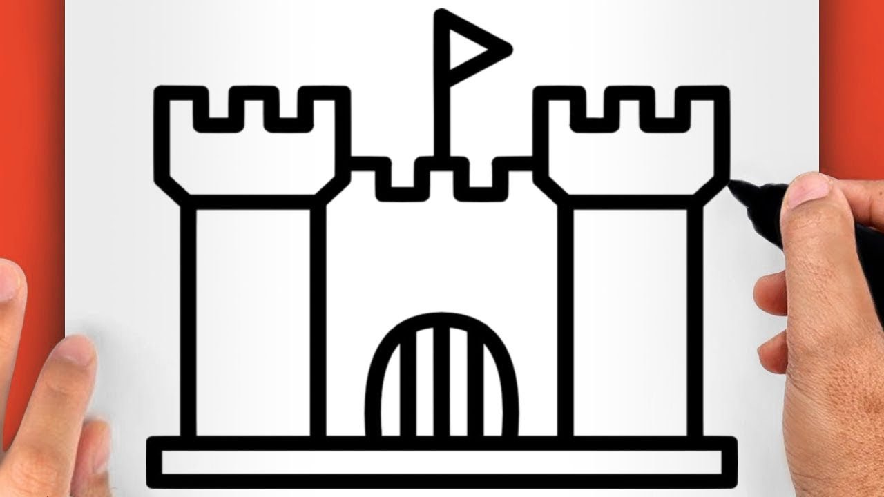 HOW TO DRAW A CASTLE DRAWING STEP BY STEP FOR BEGINNERS (EASY AND SLOW ...