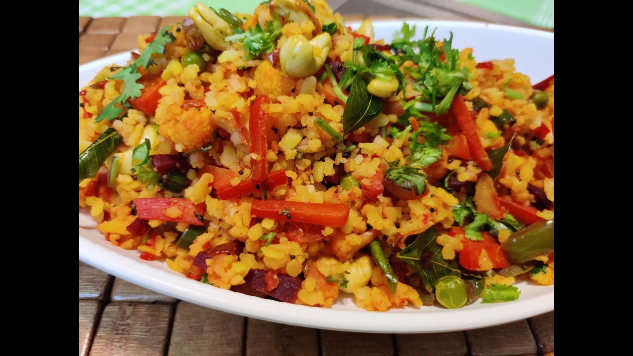 Vegetable Poha | Mix Veg Poha Recipe | Healthy Breakfast Recipe| Quick ...