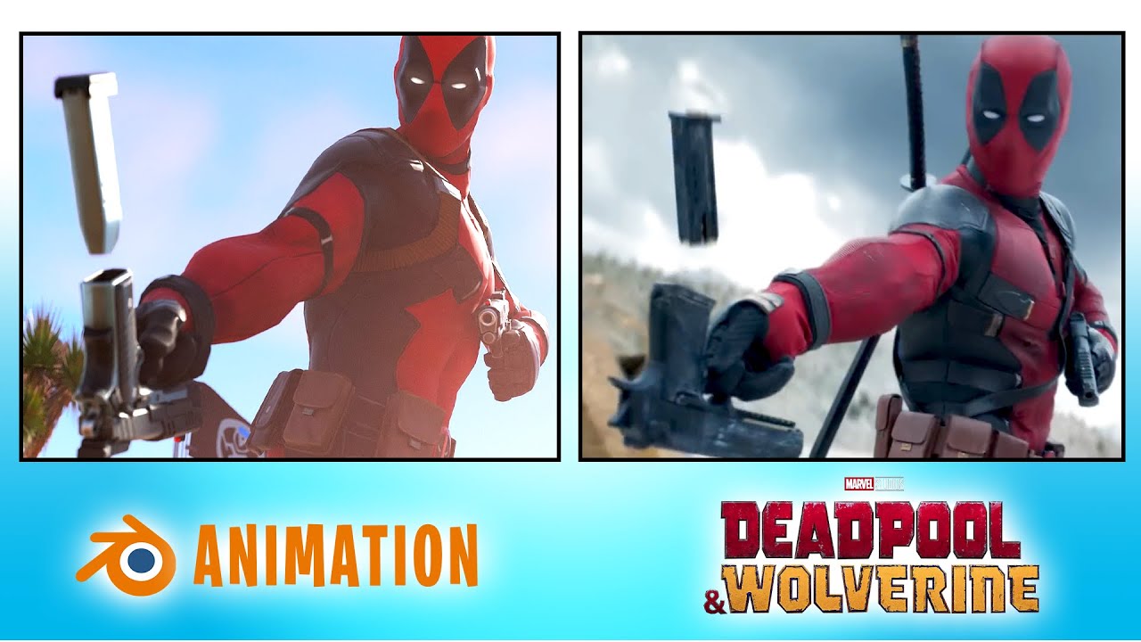 Recreating the Reload Scene from Deadpool X Wolverine in Blender - YouTube