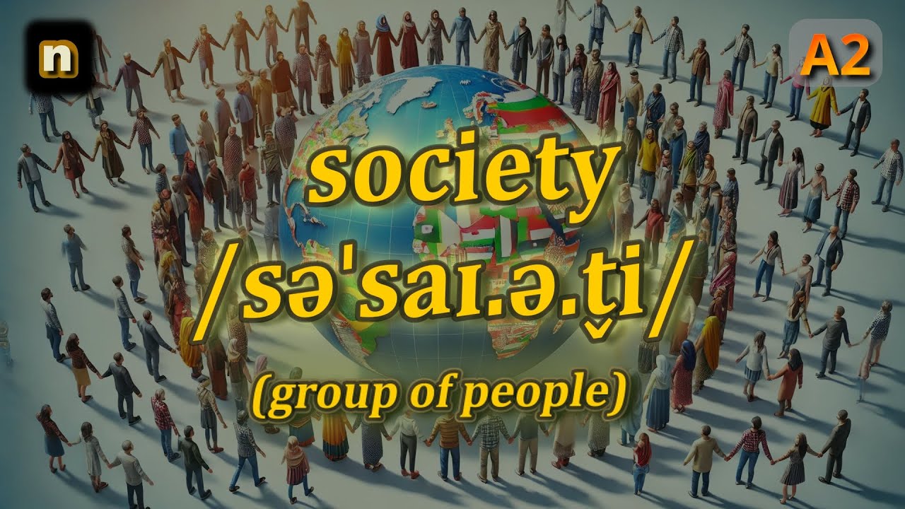 [n] Society meaning (group of people) with 5 examples - YouTube