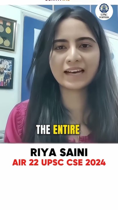 UPSC IAS RIYA SAINI MAAM AIR 22 #2024 #iasofficer #ipsofficer #motivation #shotsvideo # ...