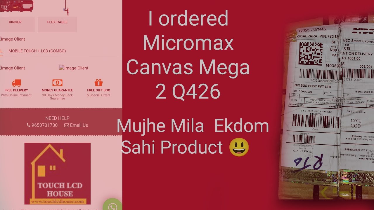 #Touch_Lcd_House Micromax Q426 Display review | Touch lcd house real or fake | TLD Unboxing ...