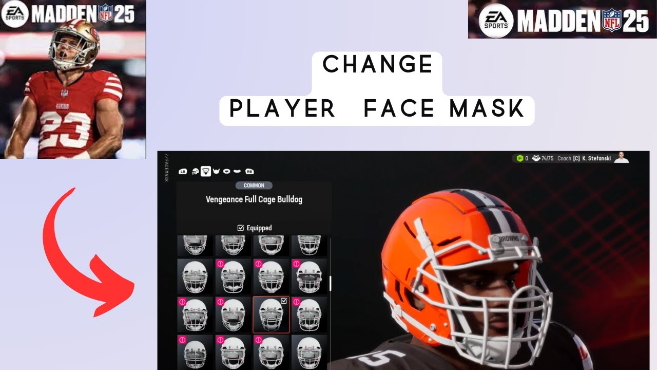 How to Change Player Face mask in Madden NFL 25 Franchise Mode - YouTube