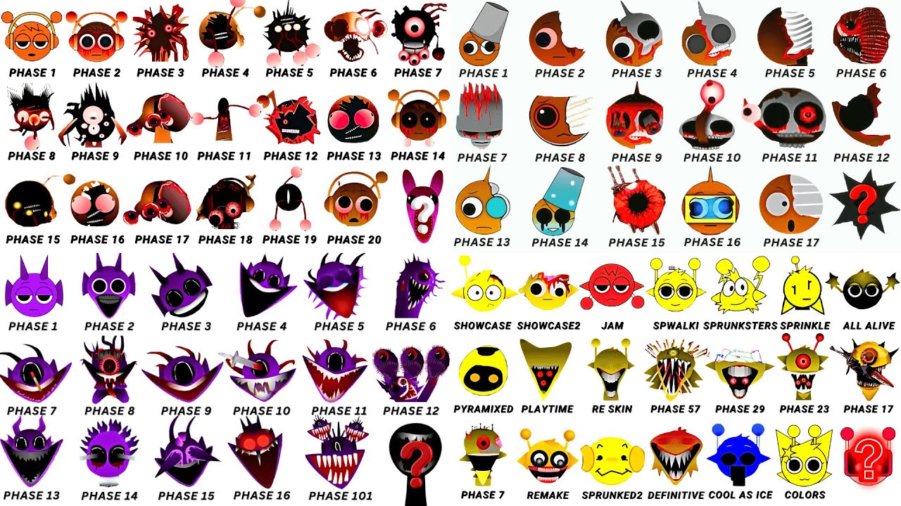 Every Horror Sprunki all Oren, Brud, Durple and Simon in 46 minutes ...