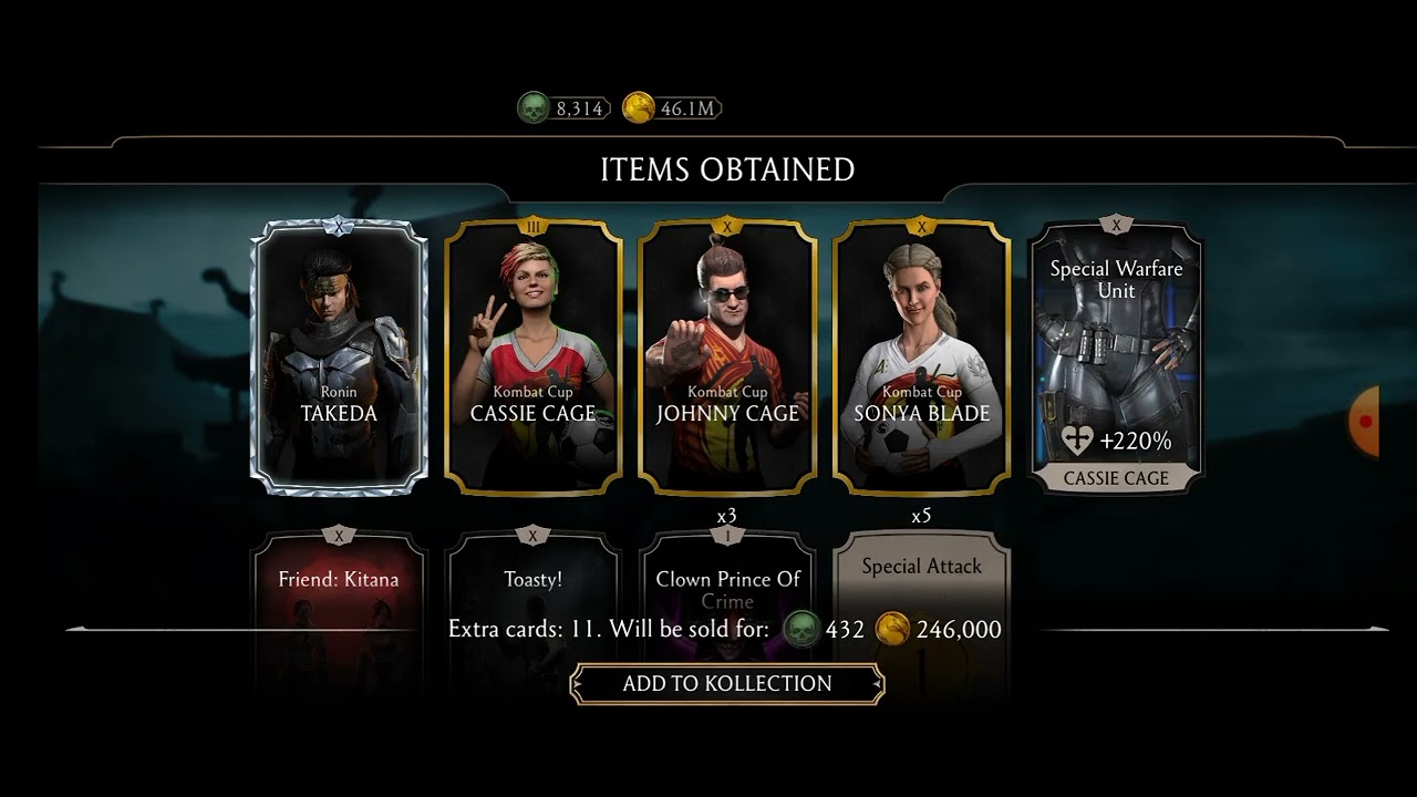 Mortal Kombat mobile - Kombat Cup pack opening - YouTube
