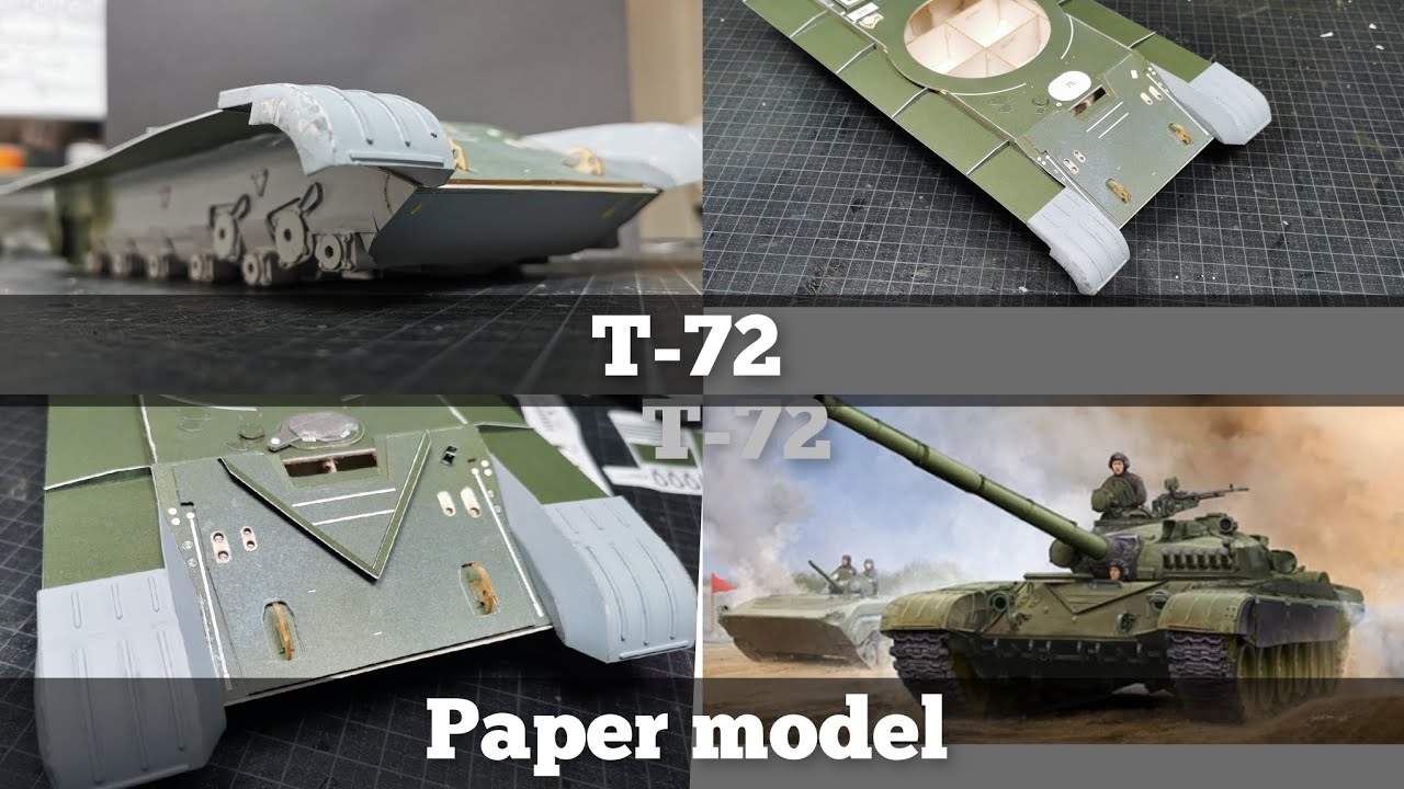 #3 T-72 paper model scale 1/25 Angraf model kartonowy (part 3) - YouTube